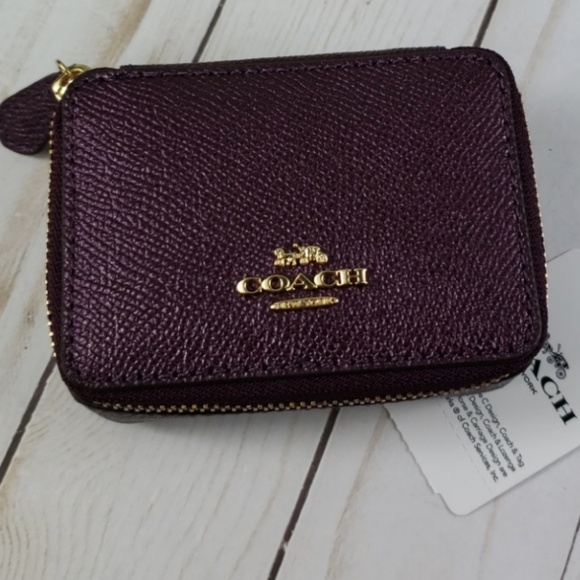 Coach | Bags | Coach Triple Pill Box Metallic Raspberry Leather | Poshmark